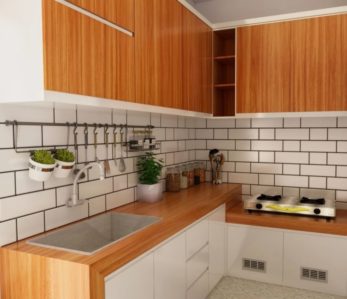 Inspirasi Desain Meja Dapur Cor Bentuk L yang Memukau, Cocok untuk ...